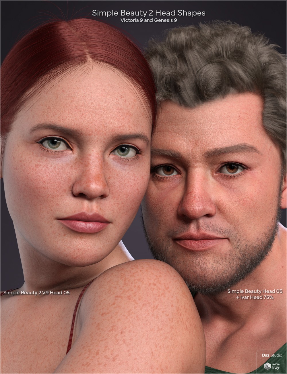 CGI Simple Beauty 2 Head Shapes For Victoria 9 And Genesis 9 [Request]